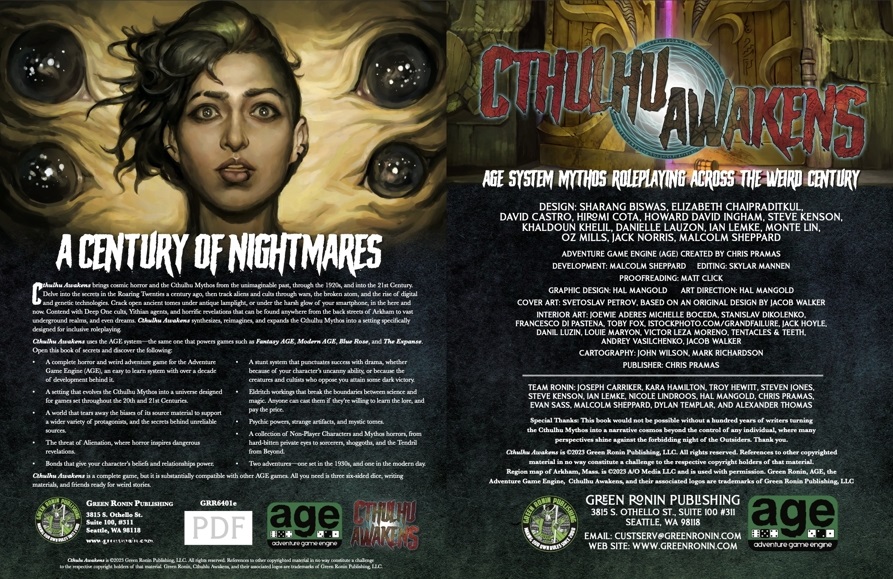 (RPG PDF Spotlight) Cthulhu Awakens: The AGE RPG of the Weird Century ...
