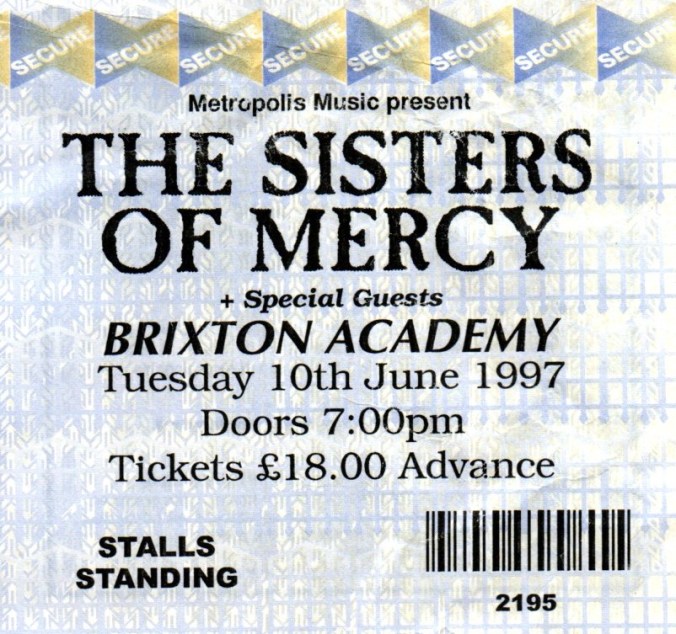 GIG 333: The Sisters of Mercy / Cubanate / The Overseer – Brixton ...
