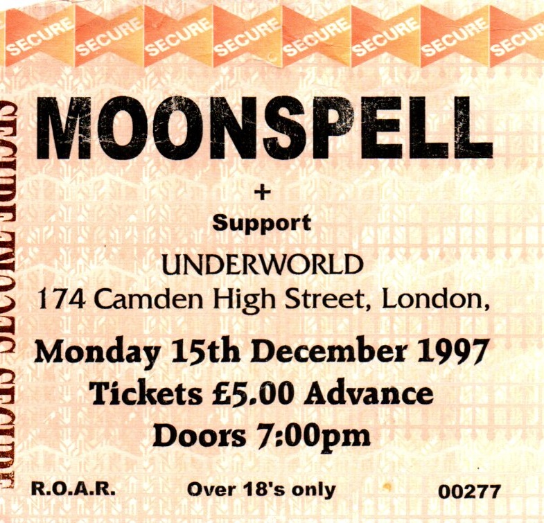 GIG 359: Moonspell / Lacuna Coil – The Underworld – 15th December 1997 ...