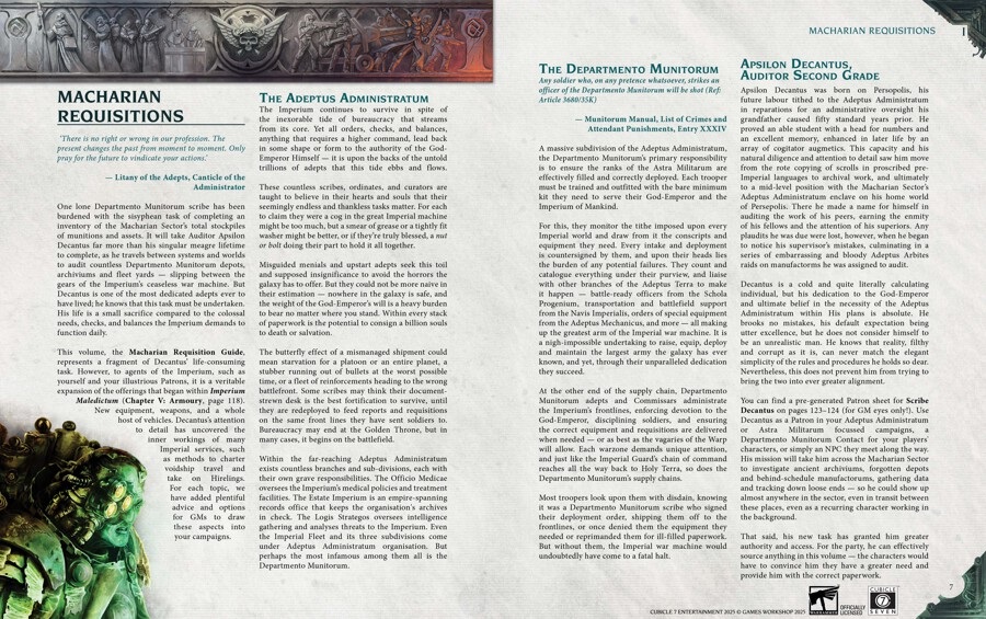 (RPG PDF Spotlight) Macharian Requisition Guide | Voices From The Pulpit