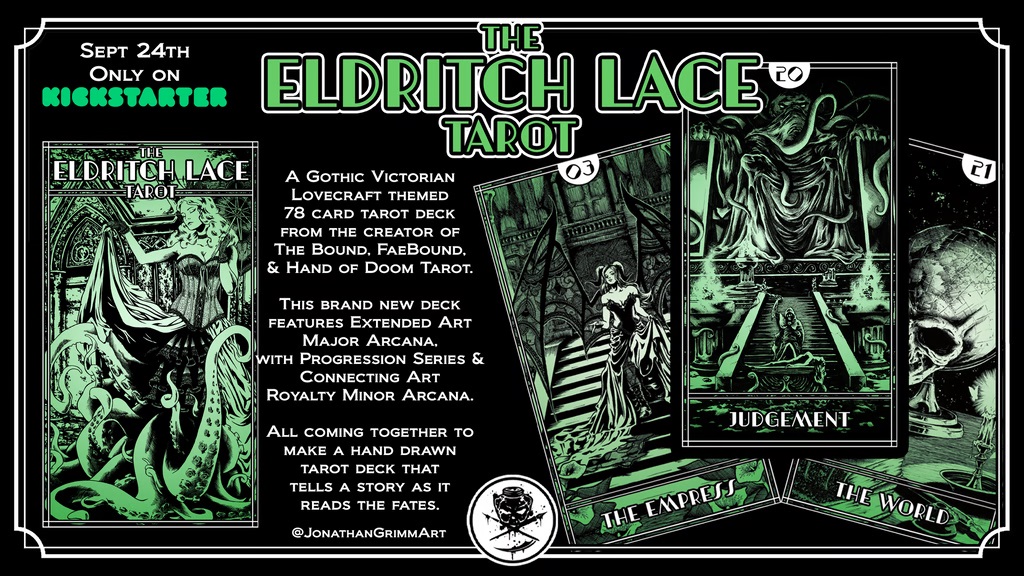 (Now Crowdfunding) The Eldritch Lace Tarot Deck. A hand drawn ...