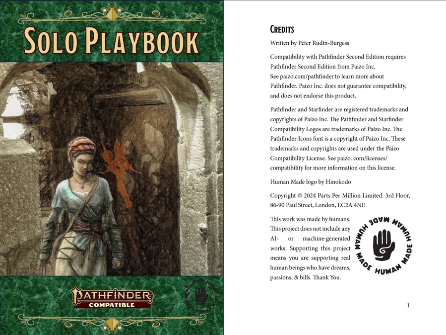 (RPG PDF Spotlight) Solo Playbook | Voices From The Pulpit